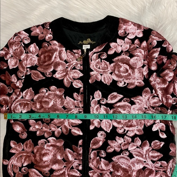 Joan Boyce | Jackets & Coats | Joan Boyce Zippered Pink Appliqu Jacket ...